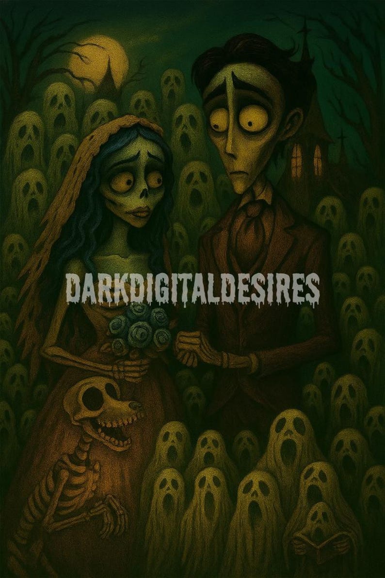 Corpse Bride Gothic Wall Art | Dark Tim Burton Digital Download |spooky ...