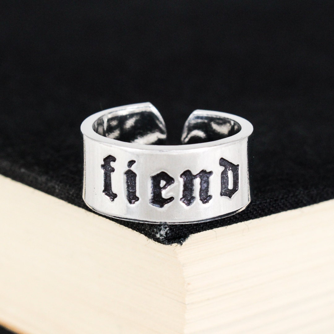 Fiend Ring, Horror Punk, Goth, Metalhead, Aluminum Cuff Ring - Etsy