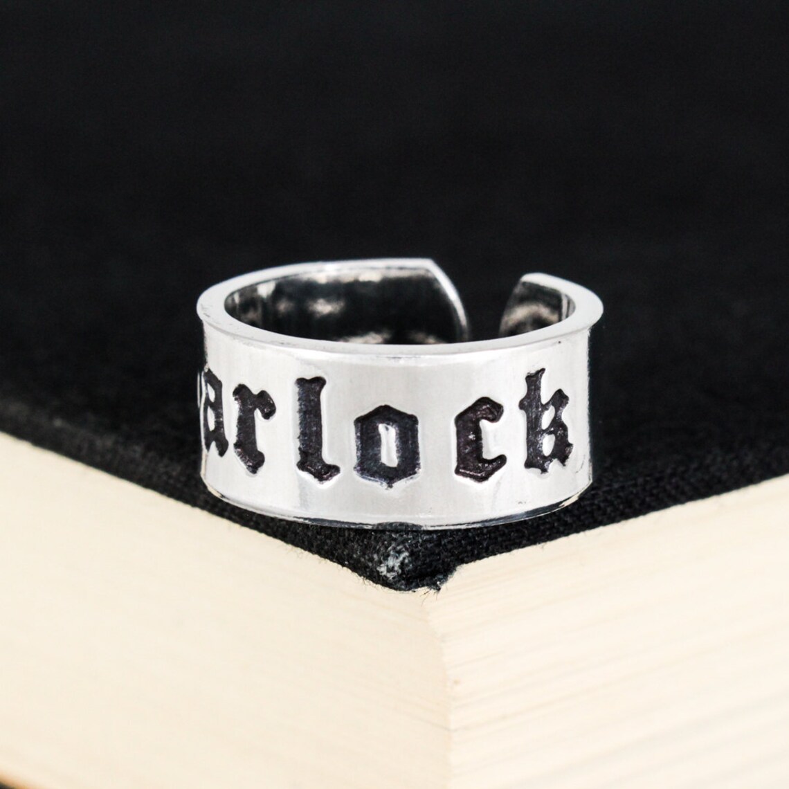 Warlock Ring, Witchcraft, Horror, Gothic Jewelry, Aluminum Cuff Ring - Etsy