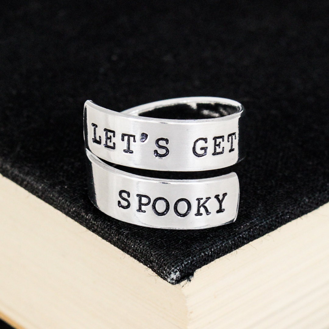 Let's Get Spooky Ring, Halloween, Spooky, Gothic Ring, Horror, Aluminum ...
