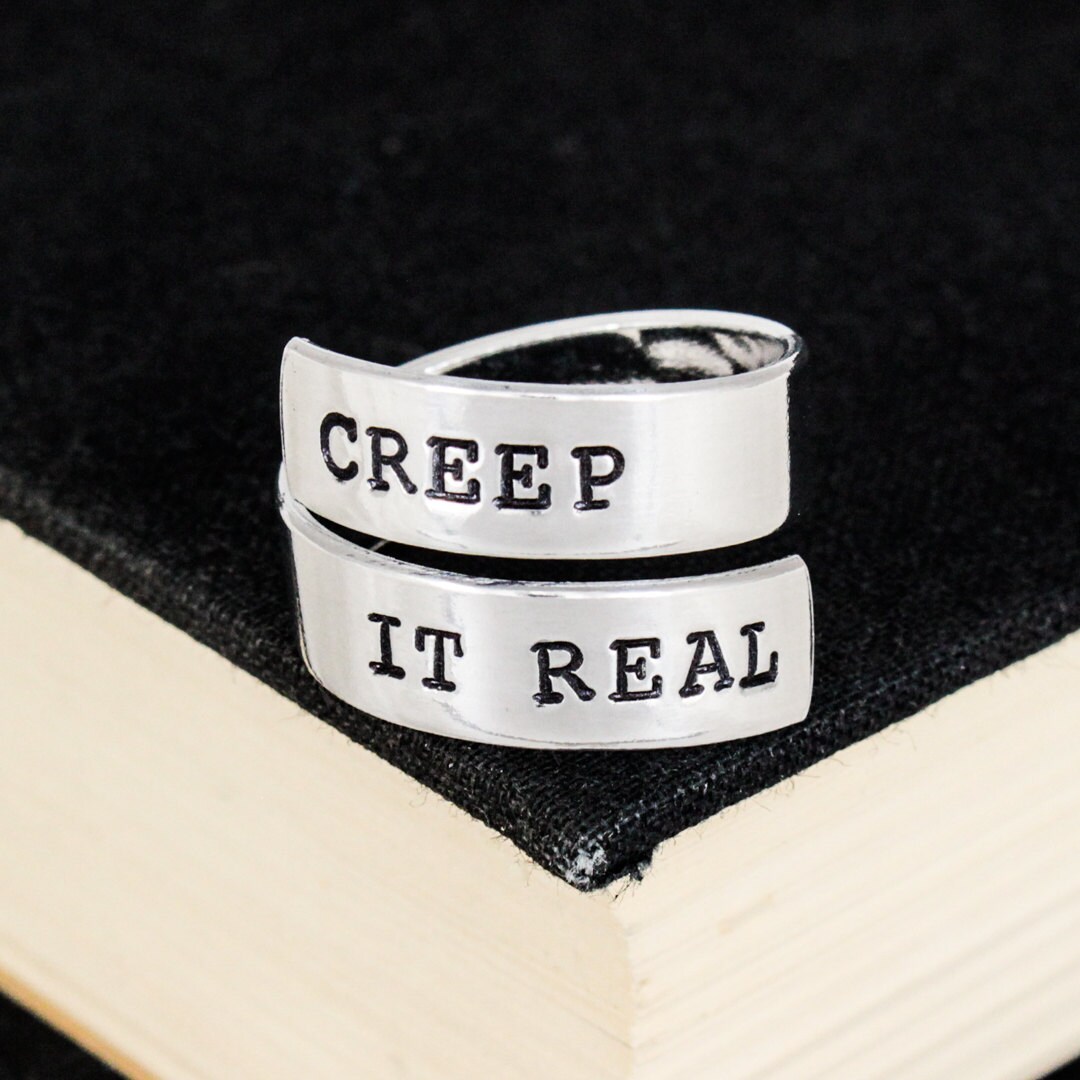 Creep It Real Ring, Halloween, Creepy, Gothic Jewelry, Horror, Aluminum ...
