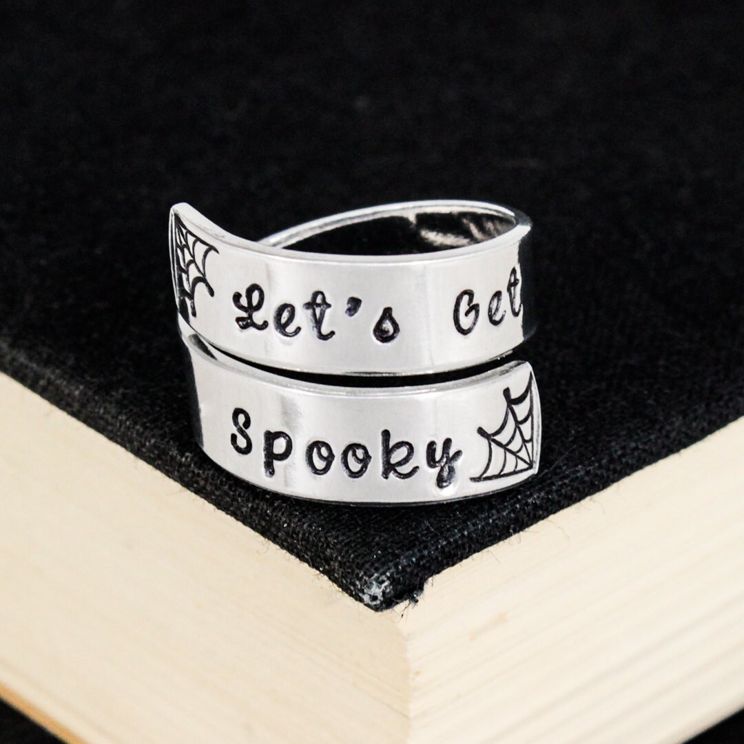 Let's Get Spooky Cute Ring, Halloween, Spooky, Goth, Horror, Aluminum ...