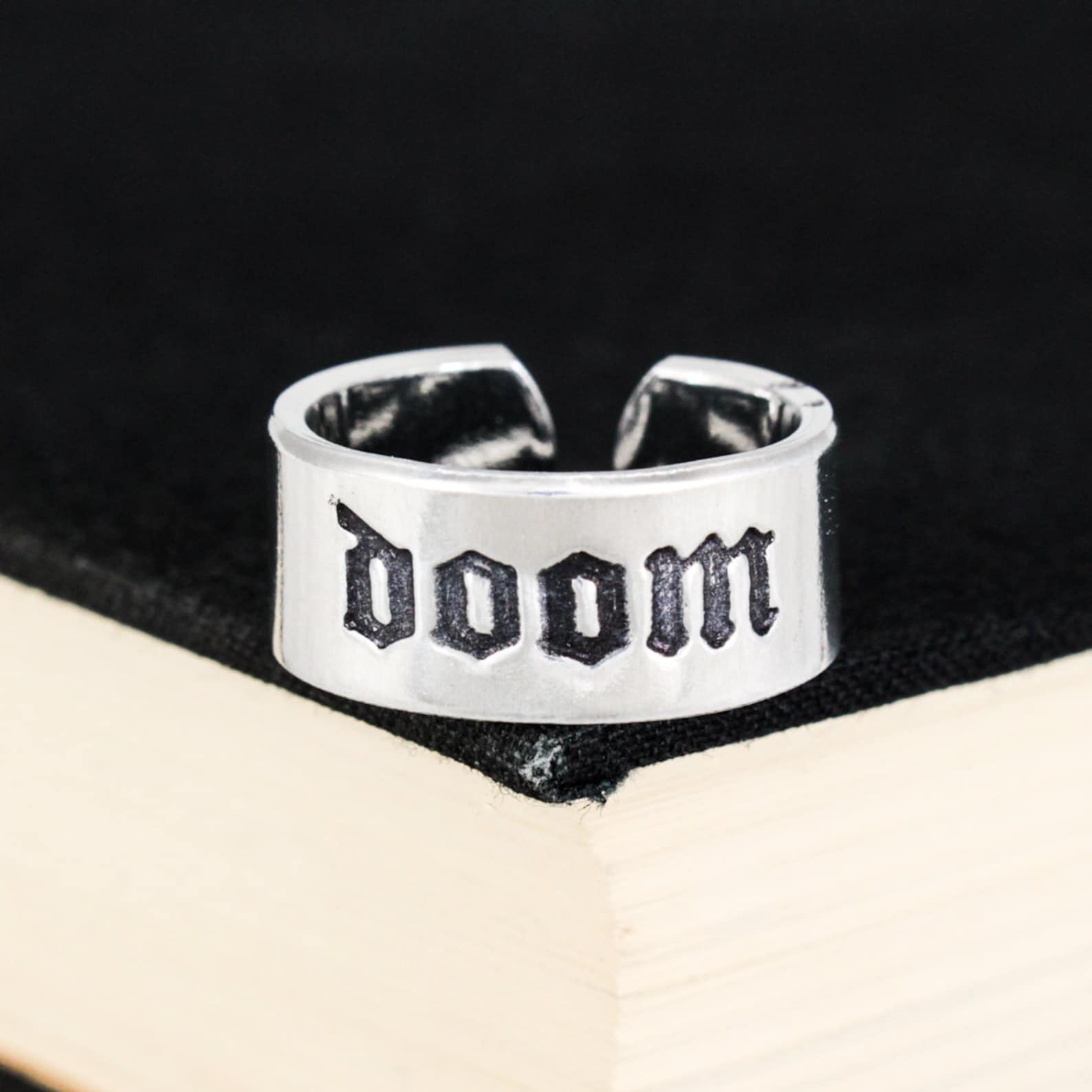 Doom Ring Metal Doom Metal Metalhead Aluminum Cuff Ring - Etsy