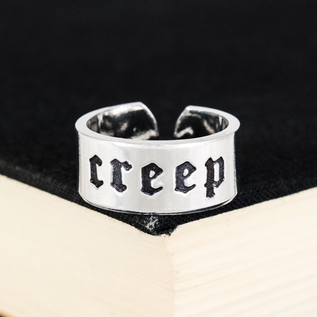 Creep Ring, Horror, Gothic, Halloween, Goth Jewelry, Aluminum Cuff Ring ...