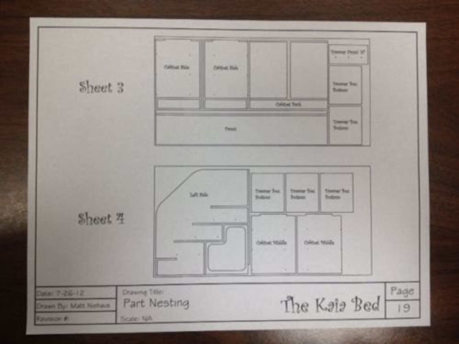 Kids Bed Blueprint Woodworking DIY Plans Drawings Project CNC Boy Girl ...