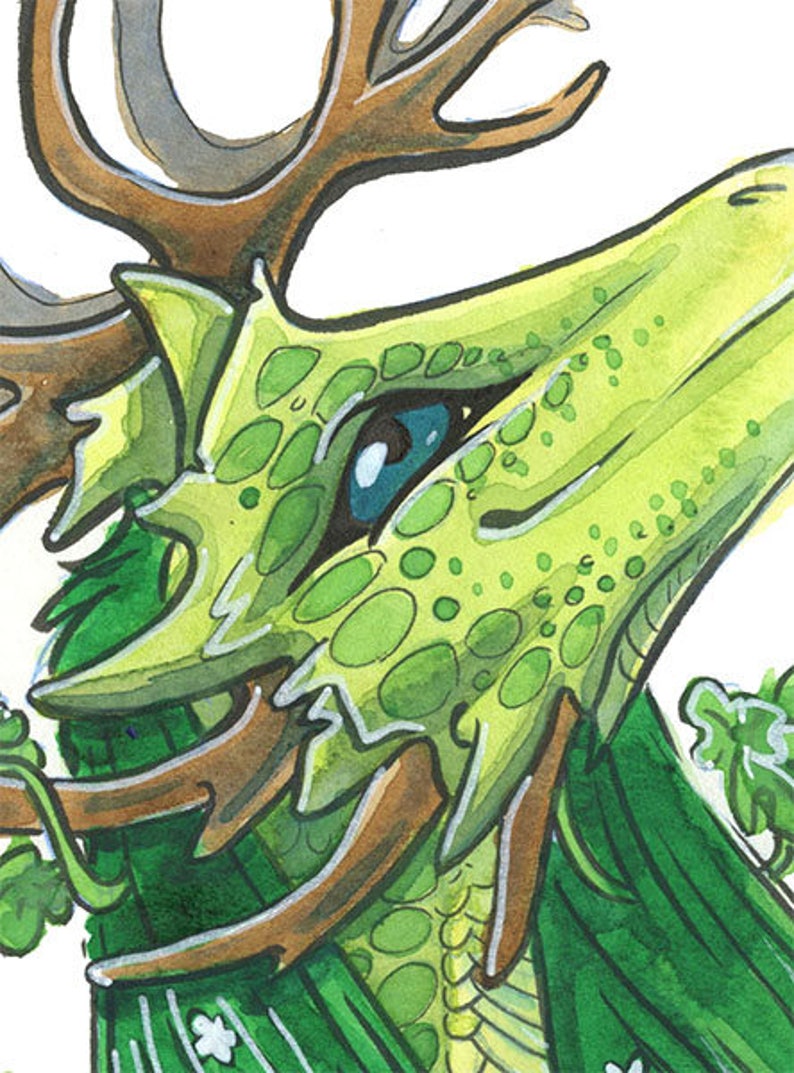 Dragon vert forêt Imprimé dragonne de la terre Natyrë - Etsy Canada