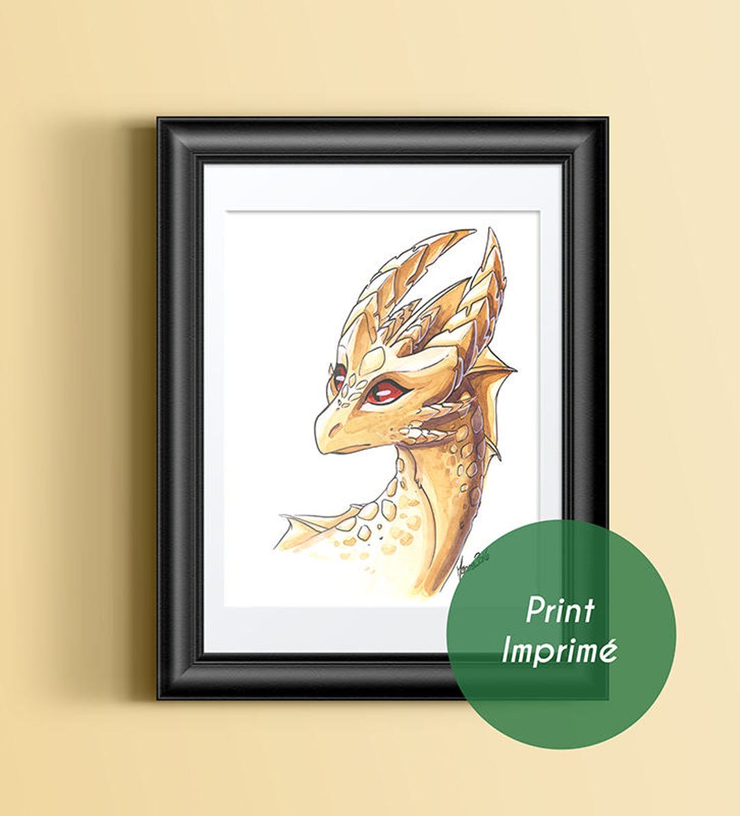 Dragon Luna, Printed Illustration Featuring Luna, Albino Dragon, China ...