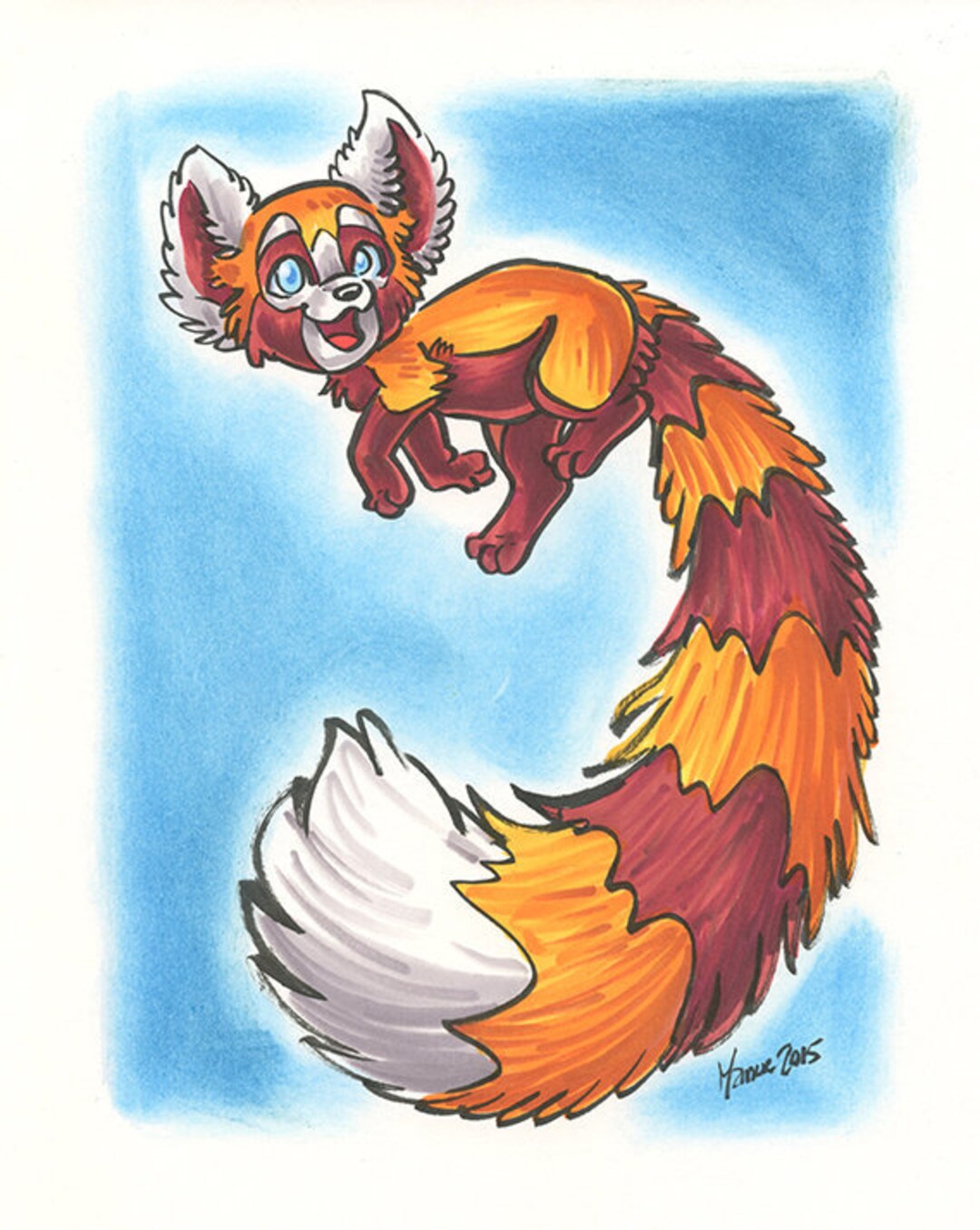 Red Panda Decoration, Printed Red Panda, Decor Fuschia, Pink, Blue ...