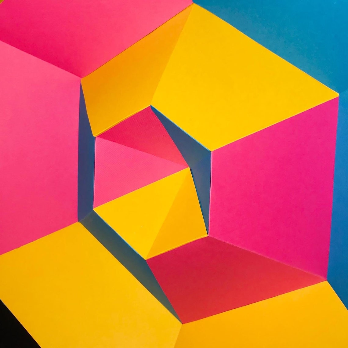 DIY Optical Illusion Wall Decor 3D Paper Craft Printable Template - Etsy