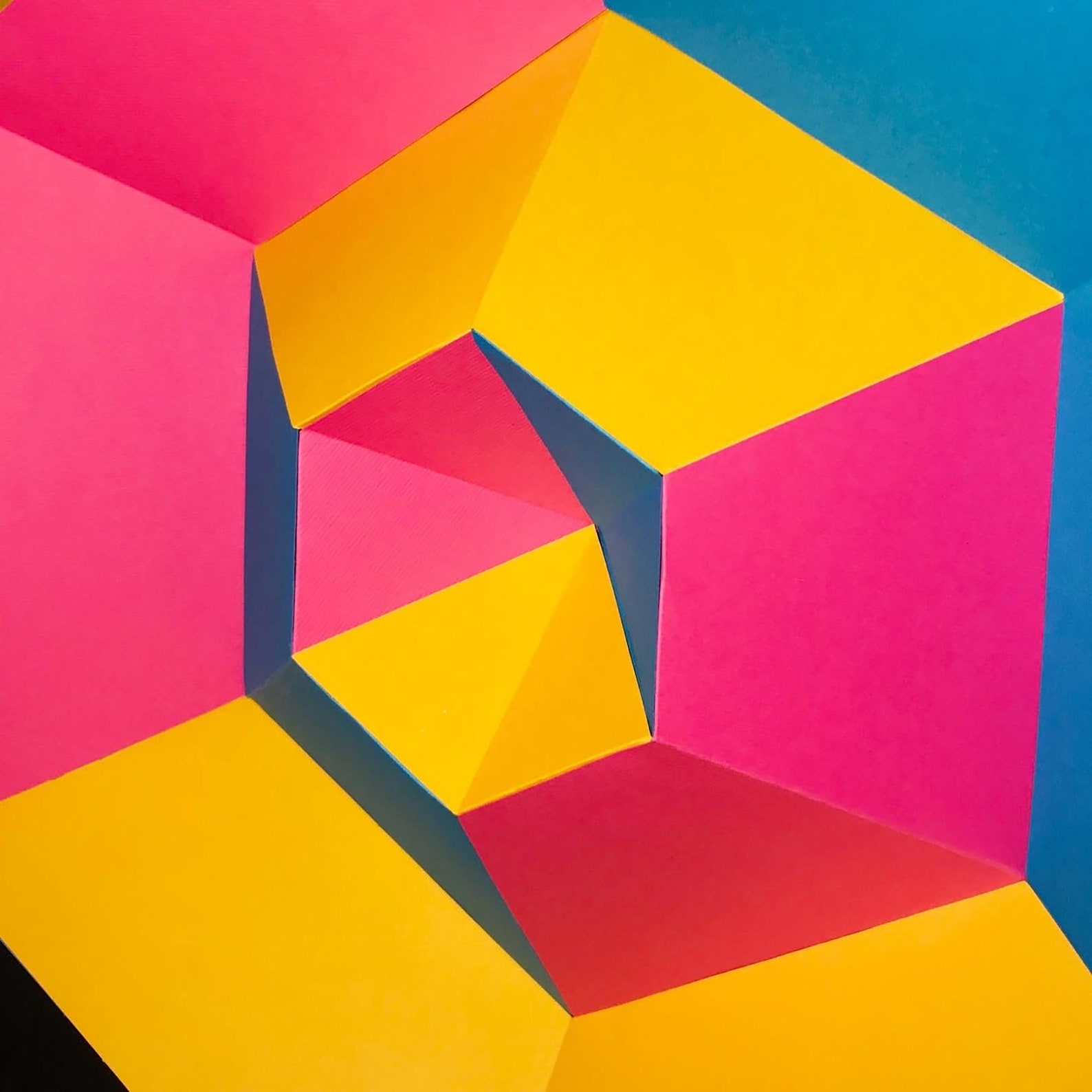 DIY Optical Illusion Wall Decor 3D Paper Craft Printable Template - Etsy