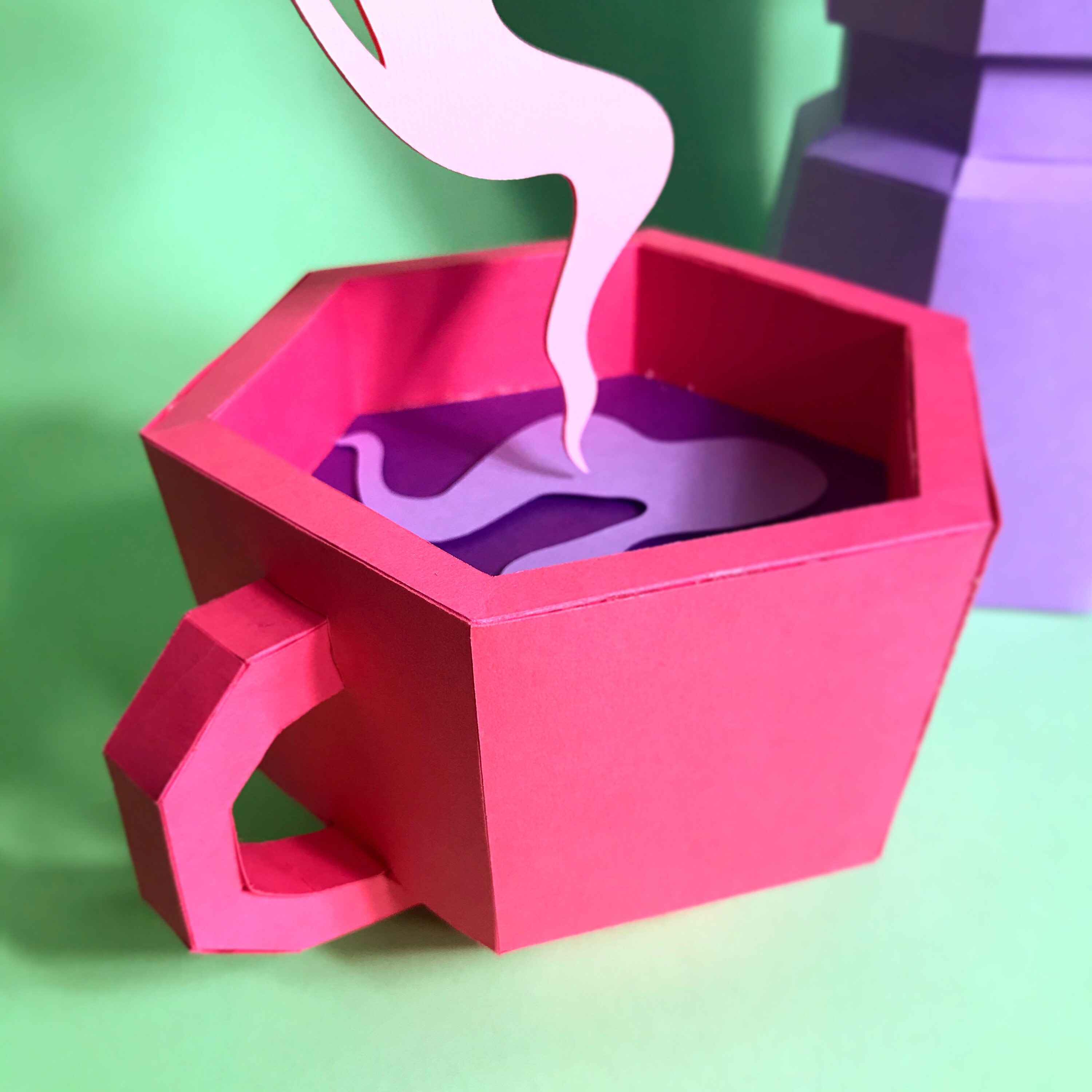 DIY Morning Coffee 3D Paper Craft Printable Template Set - Etsy Australia