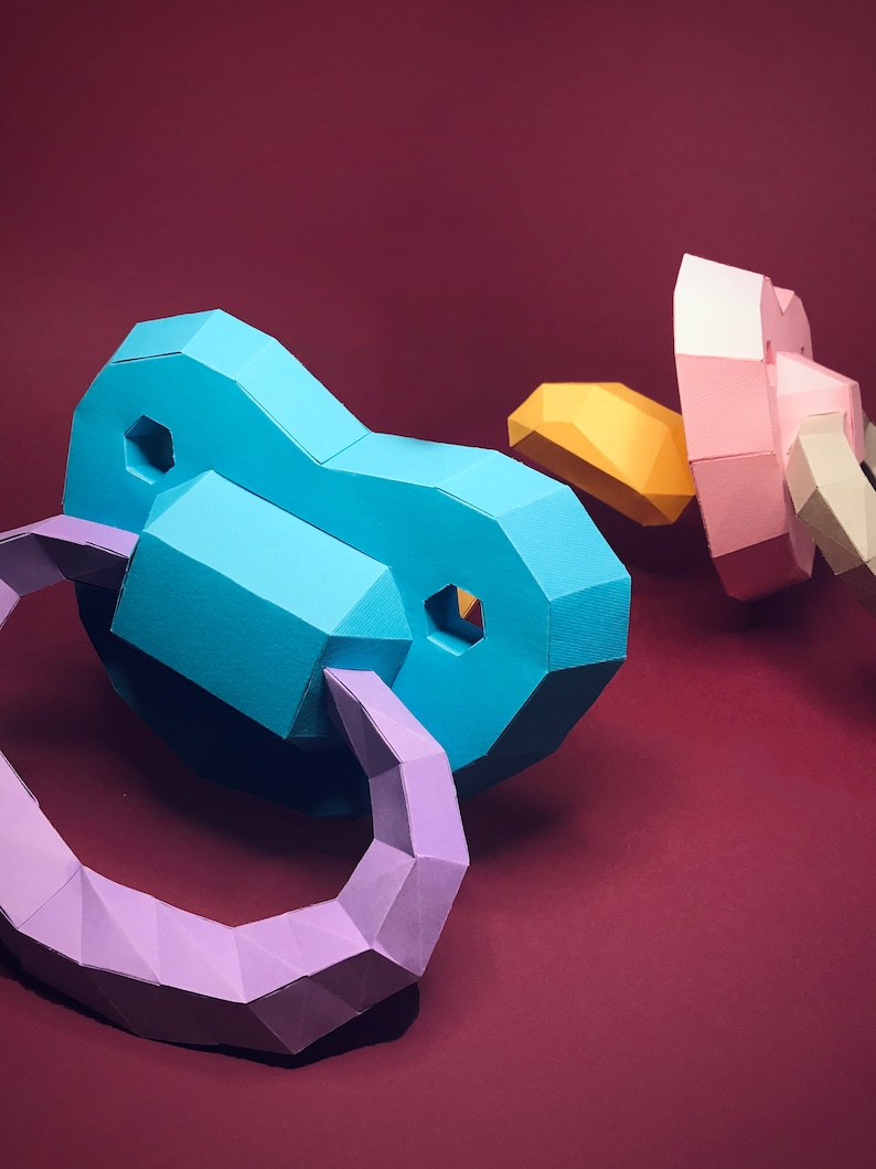 DIY Papercraft 3D Pacifier PDF Printable Template - Etsy