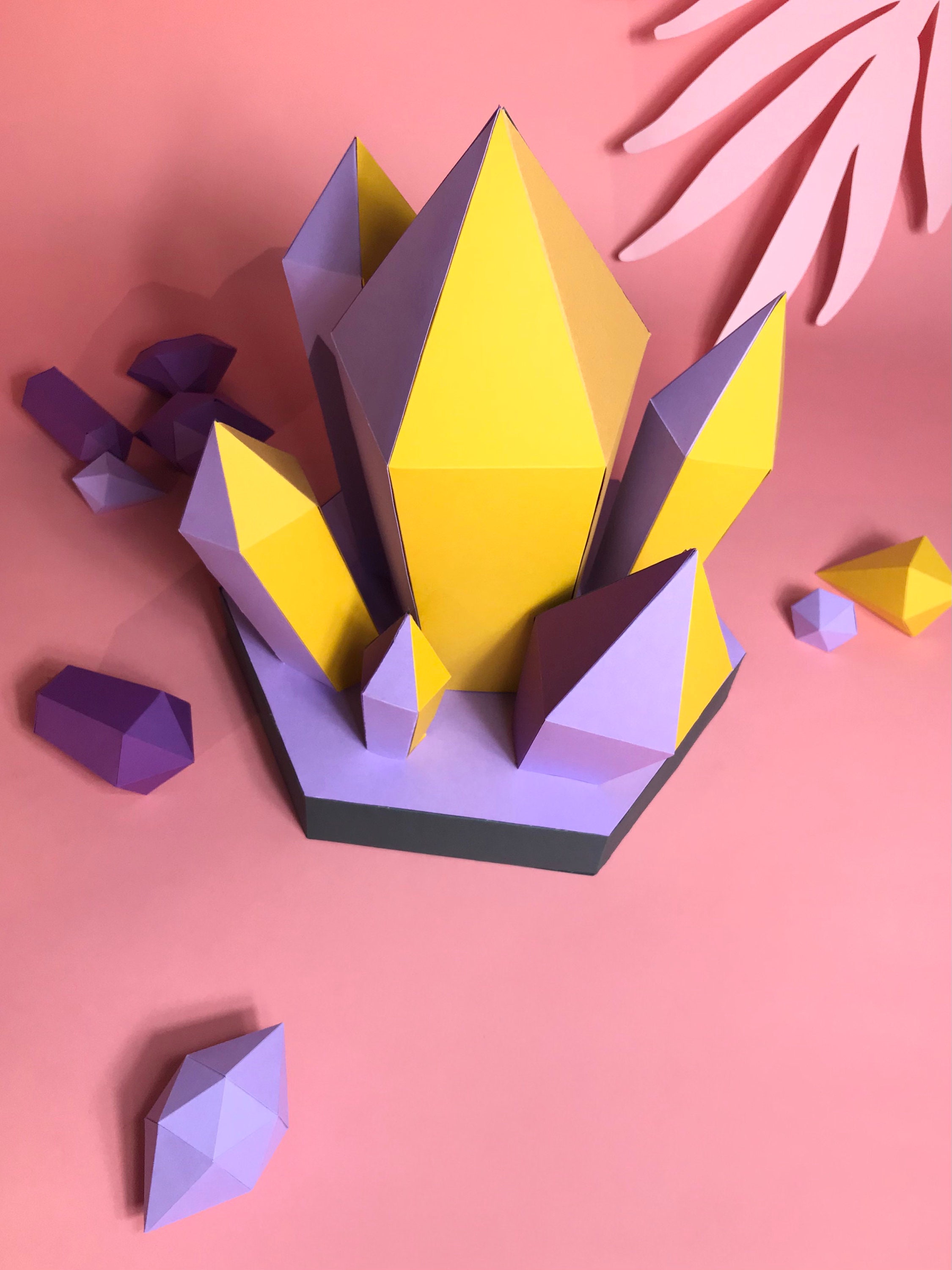 DIY 3D Papercraft Crystals Printable Template Set - Etsy Canada