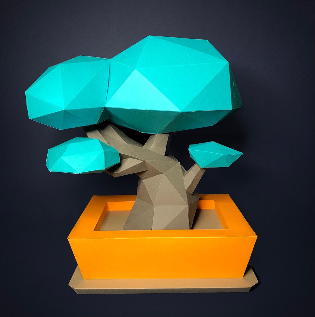 DIY 3D Paper Craft Bonsai Tree Printable Template - Etsy