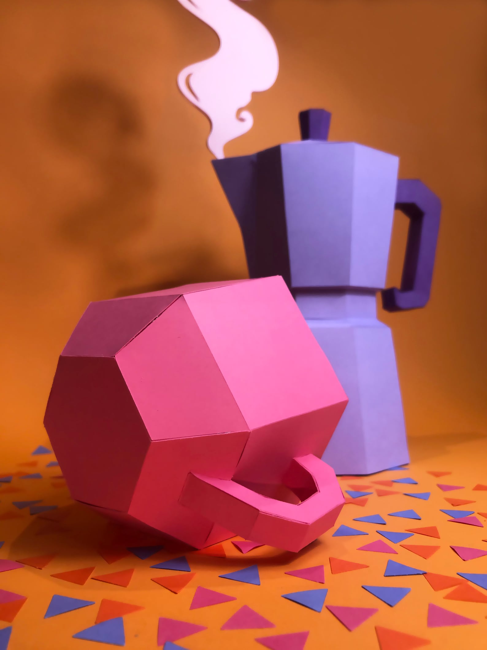 DIY Morning Coffee 3D Paper Craft Printable Template Set - Etsy Australia