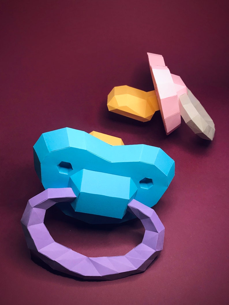 DIY Papercraft 3D Pacifier PDF Printable Template - Etsy