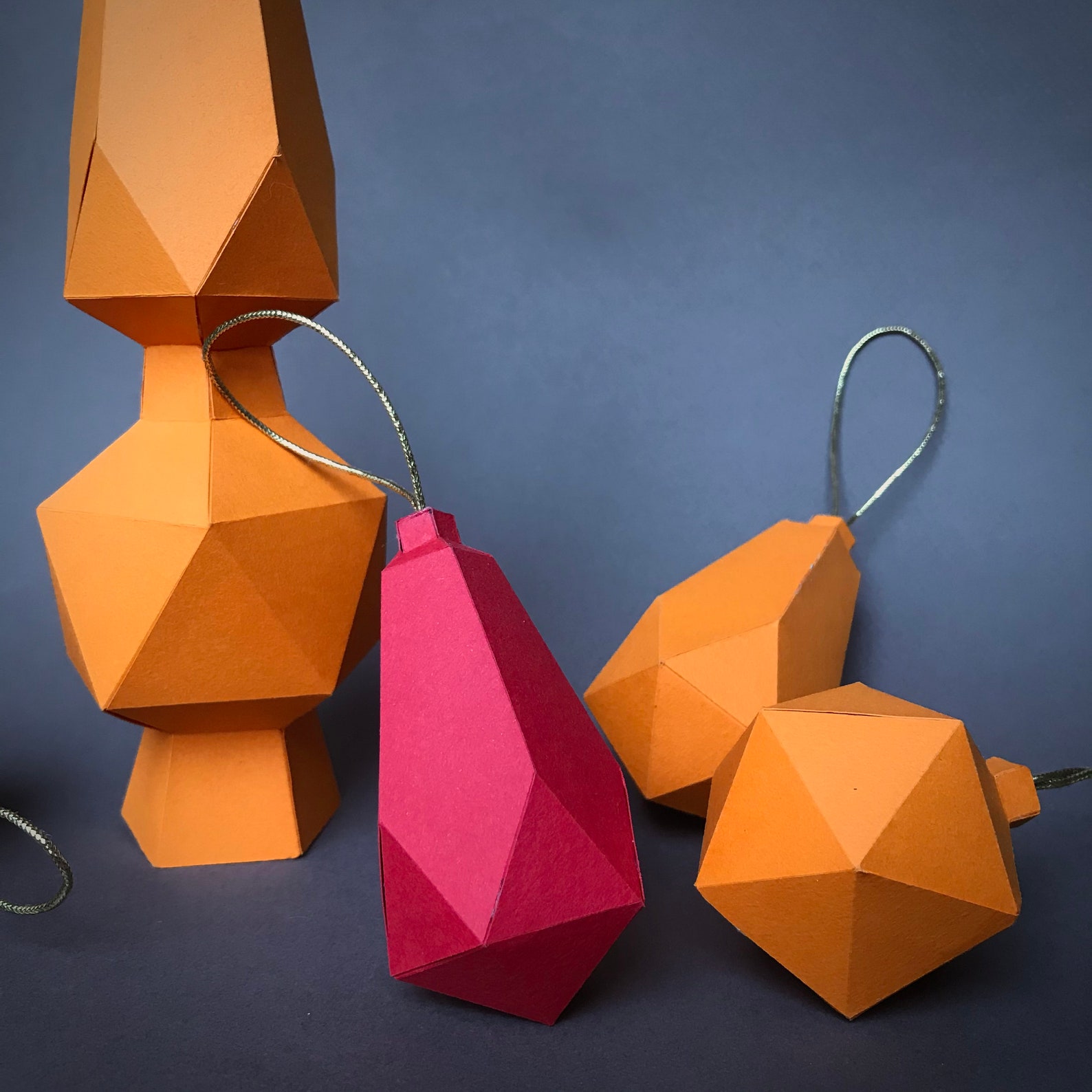 DIY 3D Paper Craft Christmas Tree Ornaments and Topper PDF Printable ...