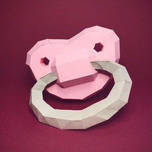 DIY Papercraft 3D Pacifier PDF Printable Template - Etsy