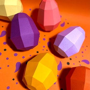 3D Papercraft Easter Basket With Eggs Printable Template PDF/SVG/DXF - Etsy