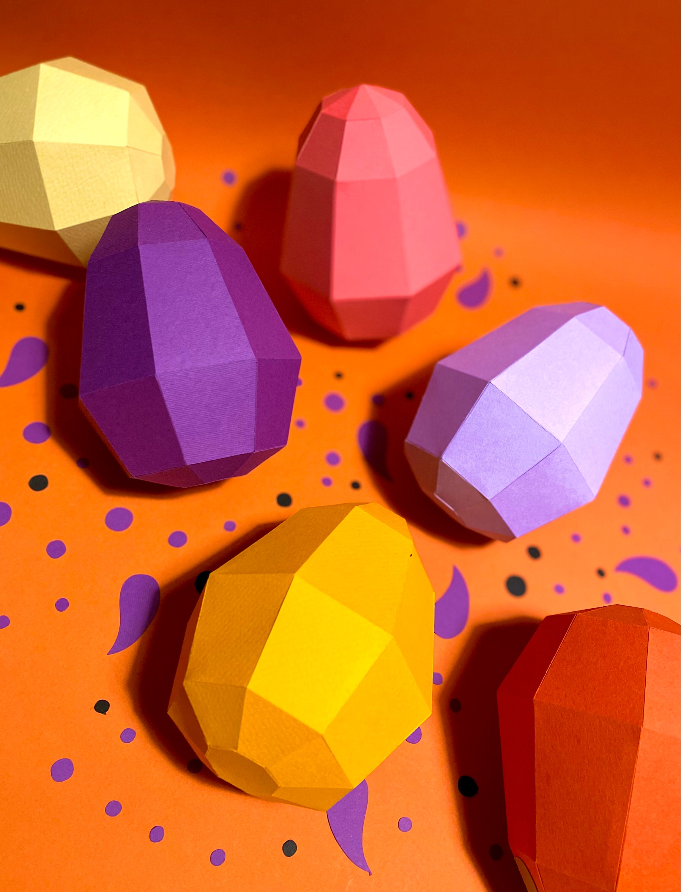 3D Papercraft Easter Basket With Eggs Printable Template PDF/SVG/DXF - Etsy