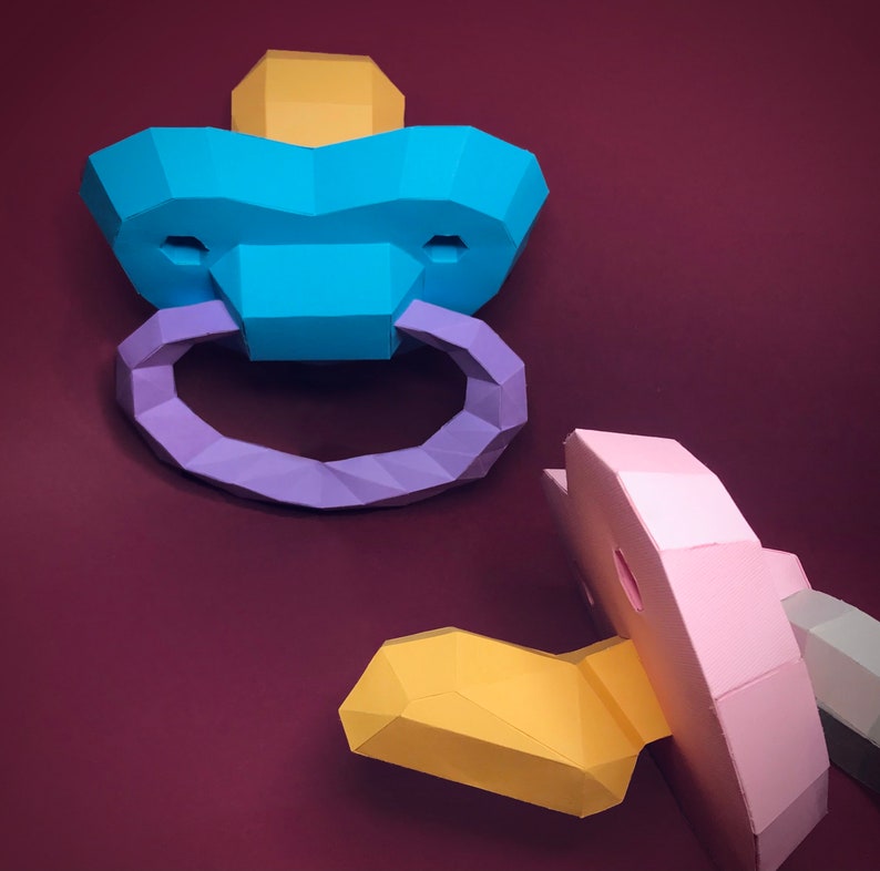 DIY Papercraft 3D Pacifier PDF Printable Template - Etsy
