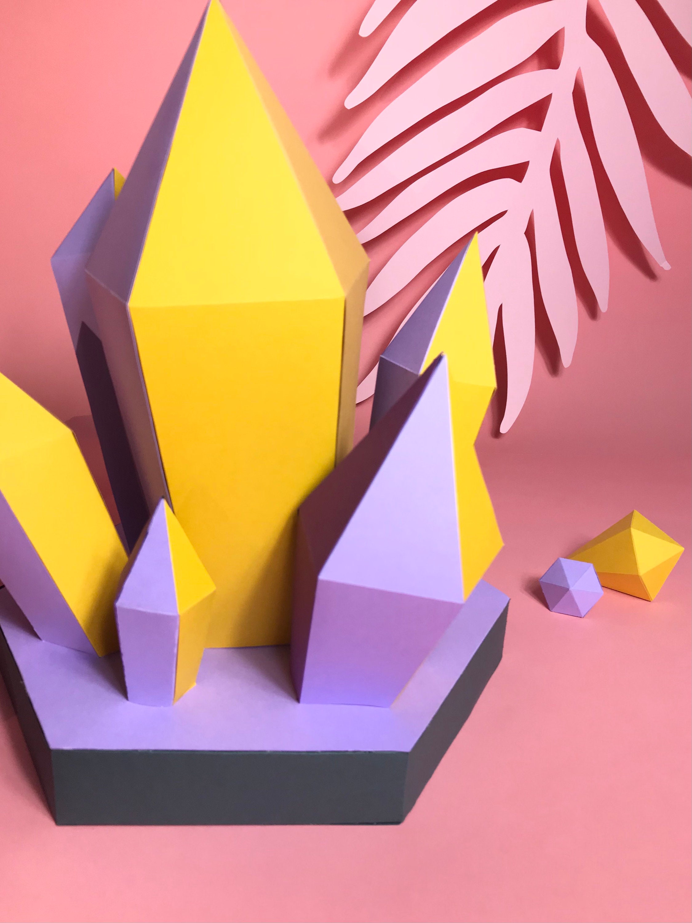 DIY 3D Papercraft Crystals Printable Template Set - Etsy Canada