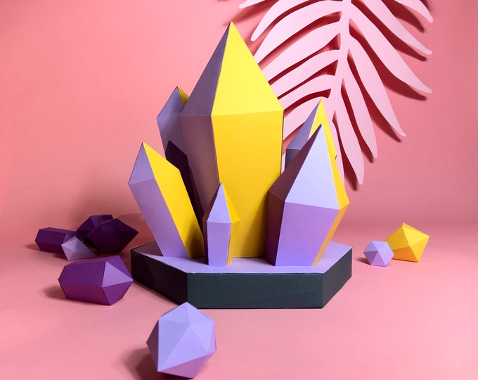 Papercraft Gems, Paper Craft Jewel, Crystal PDF Template, Stones 3D ...