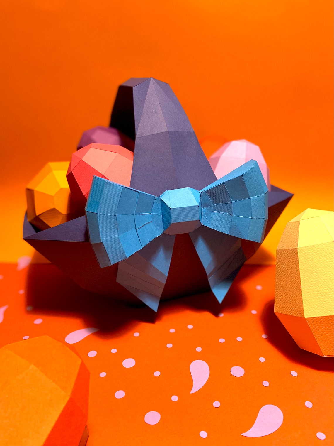 3D Papercraft Easter Basket With Eggs Printable Template PDF/SVG/DXF - Etsy