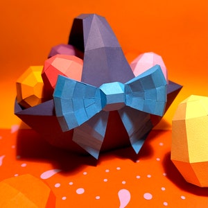 3D Papercraft Easter Basket With Eggs Printable Template PDF/SVG/DXF - Etsy