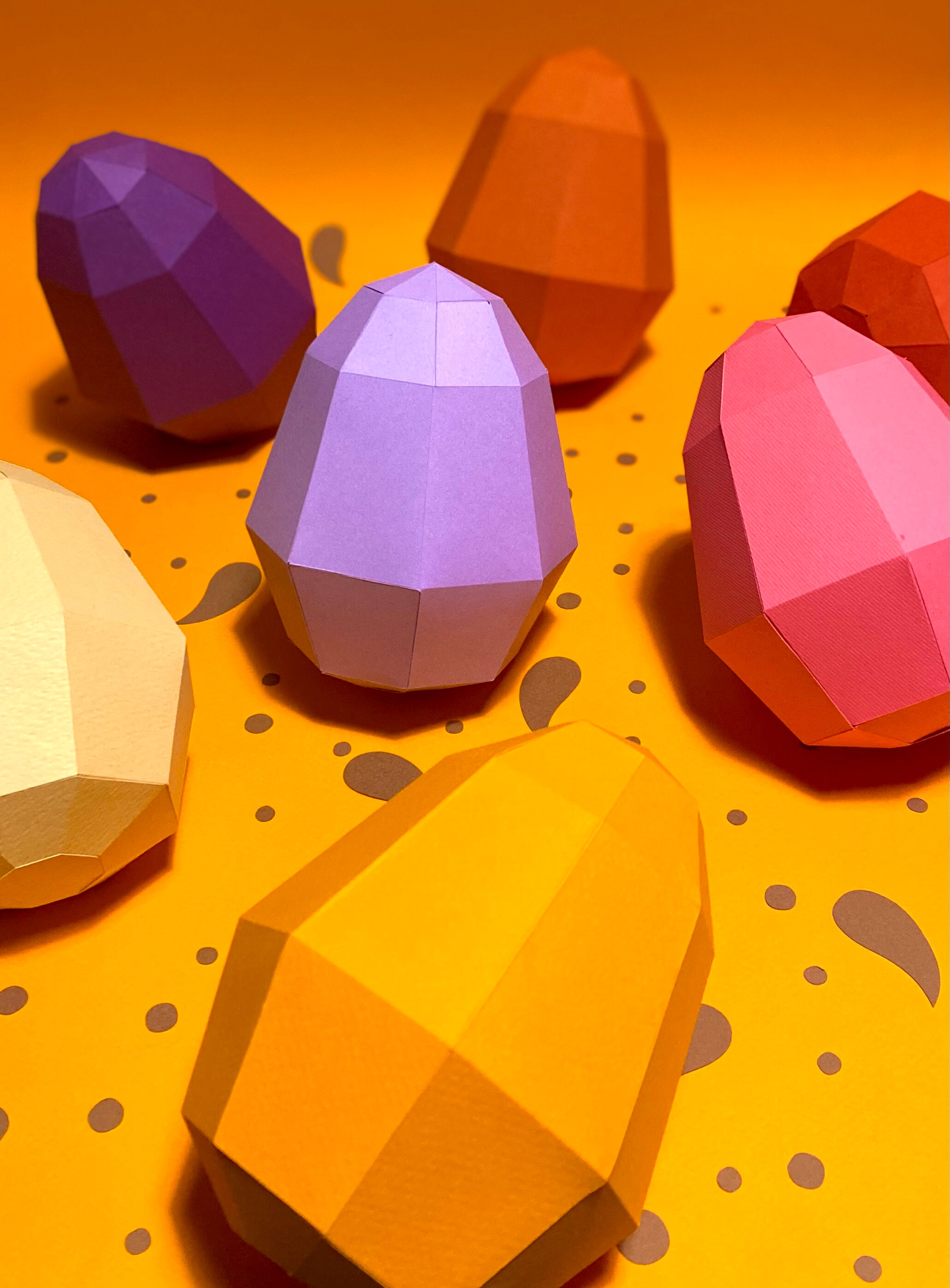 3D Papercraft Easter Basket With Eggs Printable Template PDF/SVG/DXF - Etsy