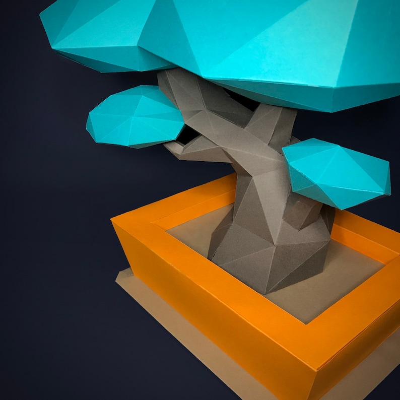 DIY 3D Paper Craft Bonsai Tree Printable Template - Etsy