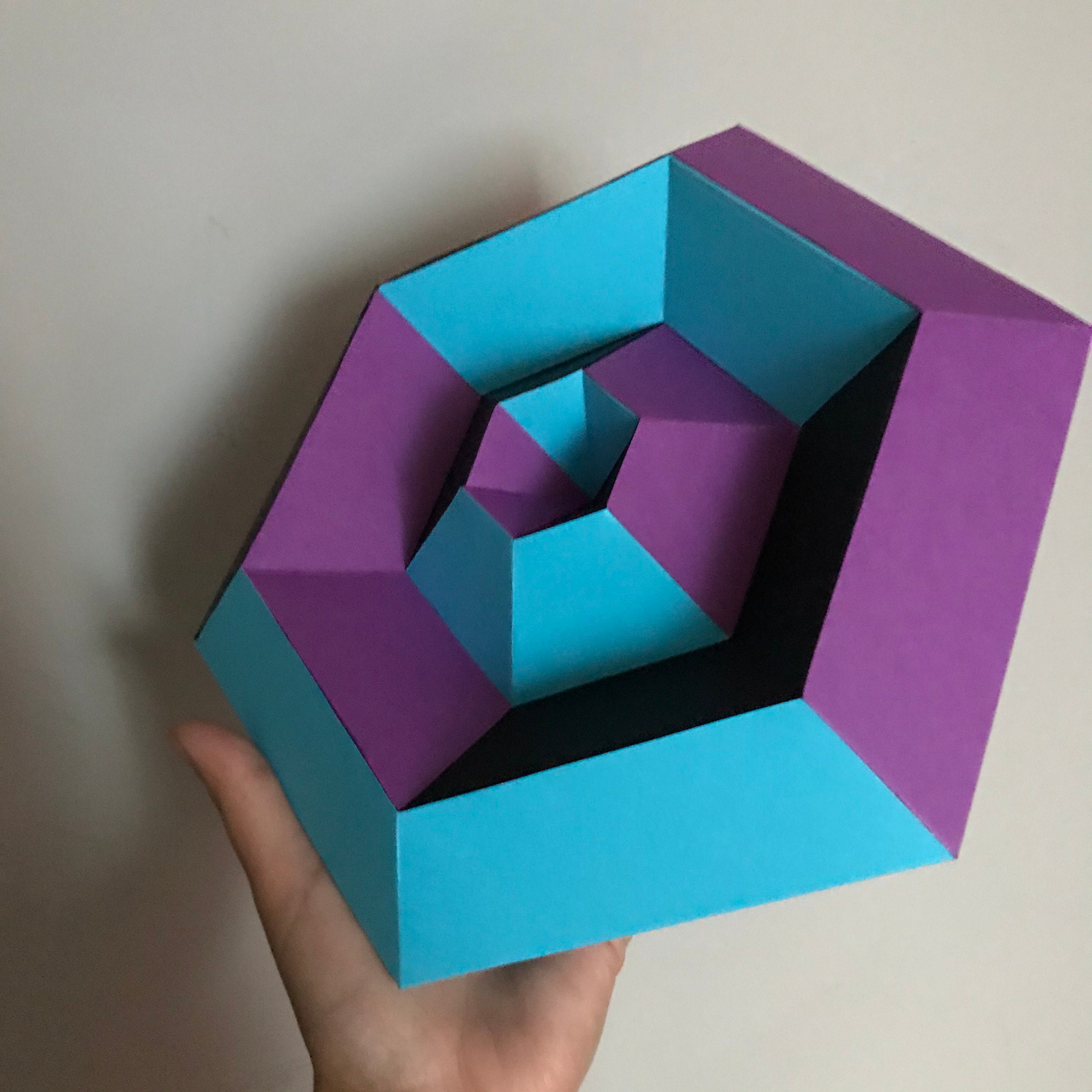 DIY Optical Illusion Wall Decor 3D Paper Craft Printable Template - Etsy