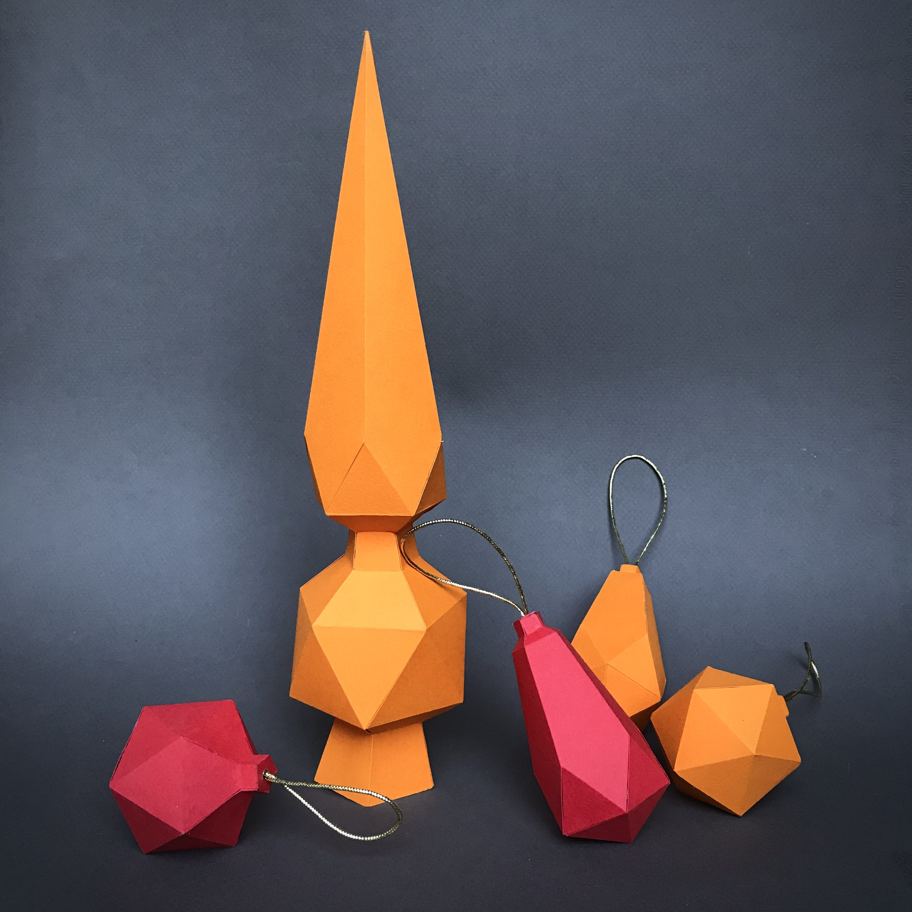 DIY 3D Paper Craft Christmas Tree Ornaments and Topper PDF Printable ...