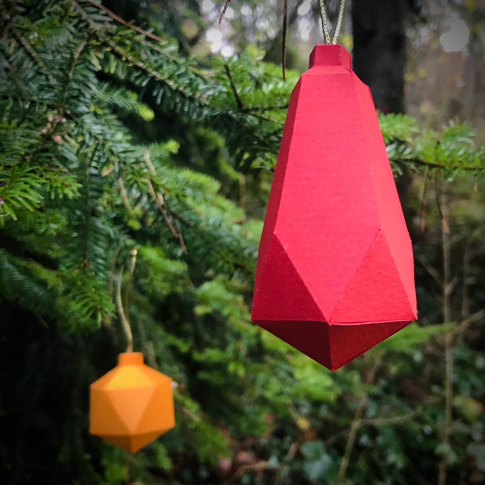 DIY 3D Paper Craft Christmas Tree Ornaments and Topper PDF Printable ...