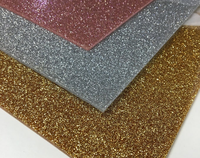 Glitter Acrylic Perspex Sheet Sparkle Gold Rose Silver Craft - Etsy