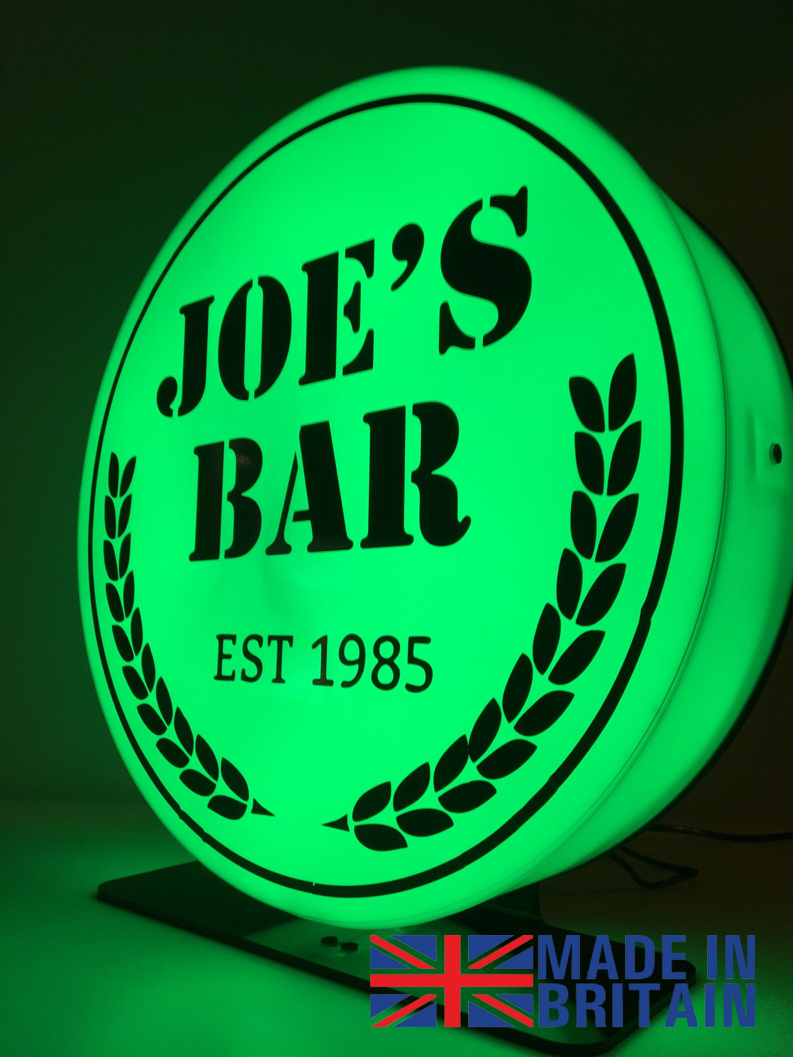 Custom Bar Sign, LED Light Box, Round Sign Bar Display, Illuminated ...