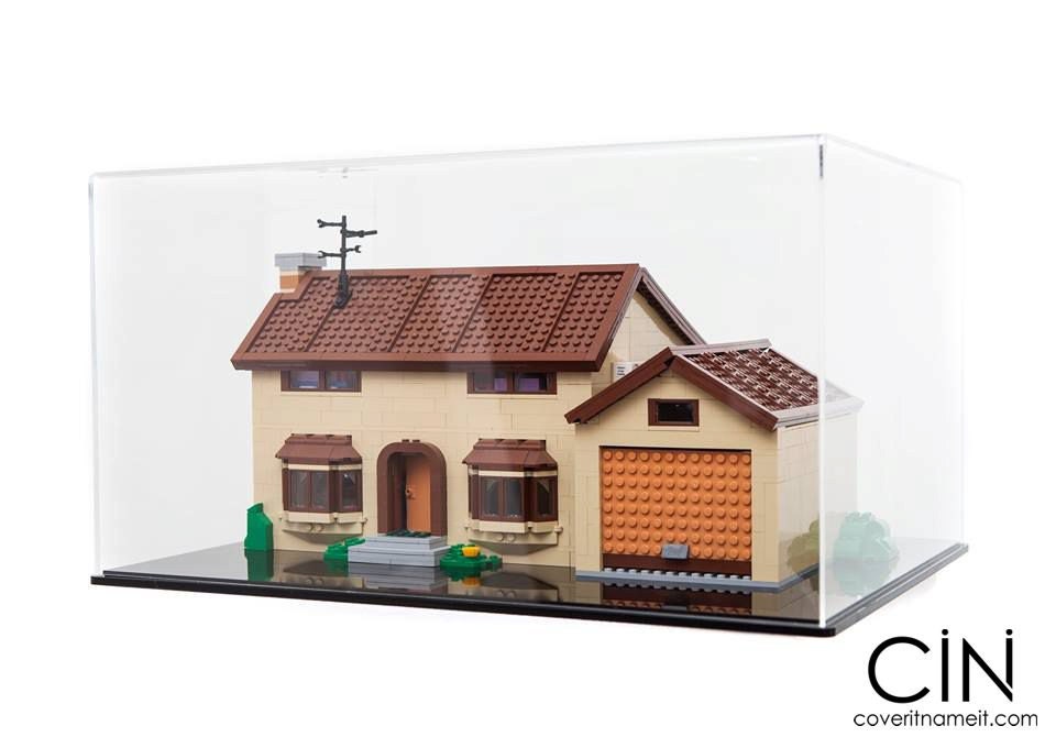 Simpsons Lego House Display Base & Case Acrylic Box Perspex Model 71006 ...