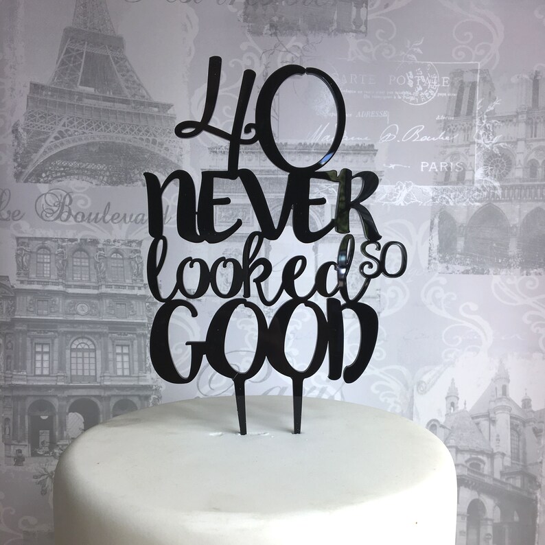 40th Birthday cake topper acrylic glitter 21 30 40 50 60 70 80 | Etsy