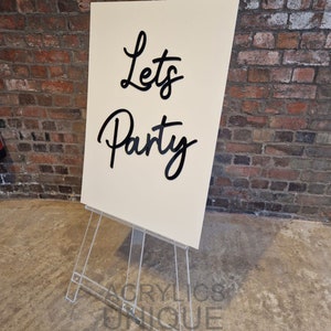 Large Acrylic Easel Stand Sign Perspex Studio Decor Wedding Party ...