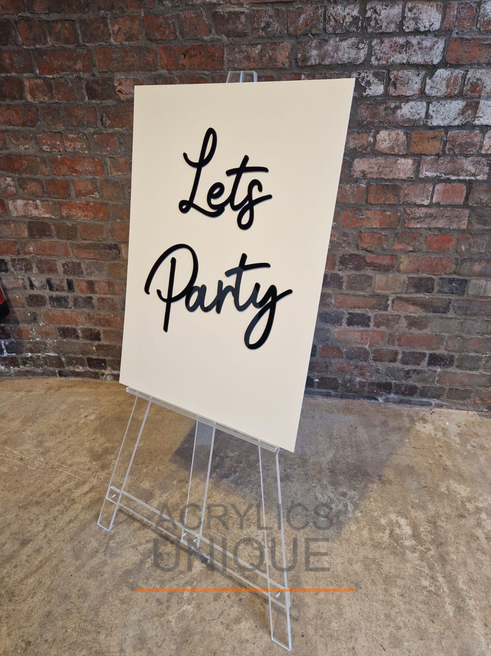 Large Acrylic Easel Stand Sign Perspex Studio Decor Wedding Party ...