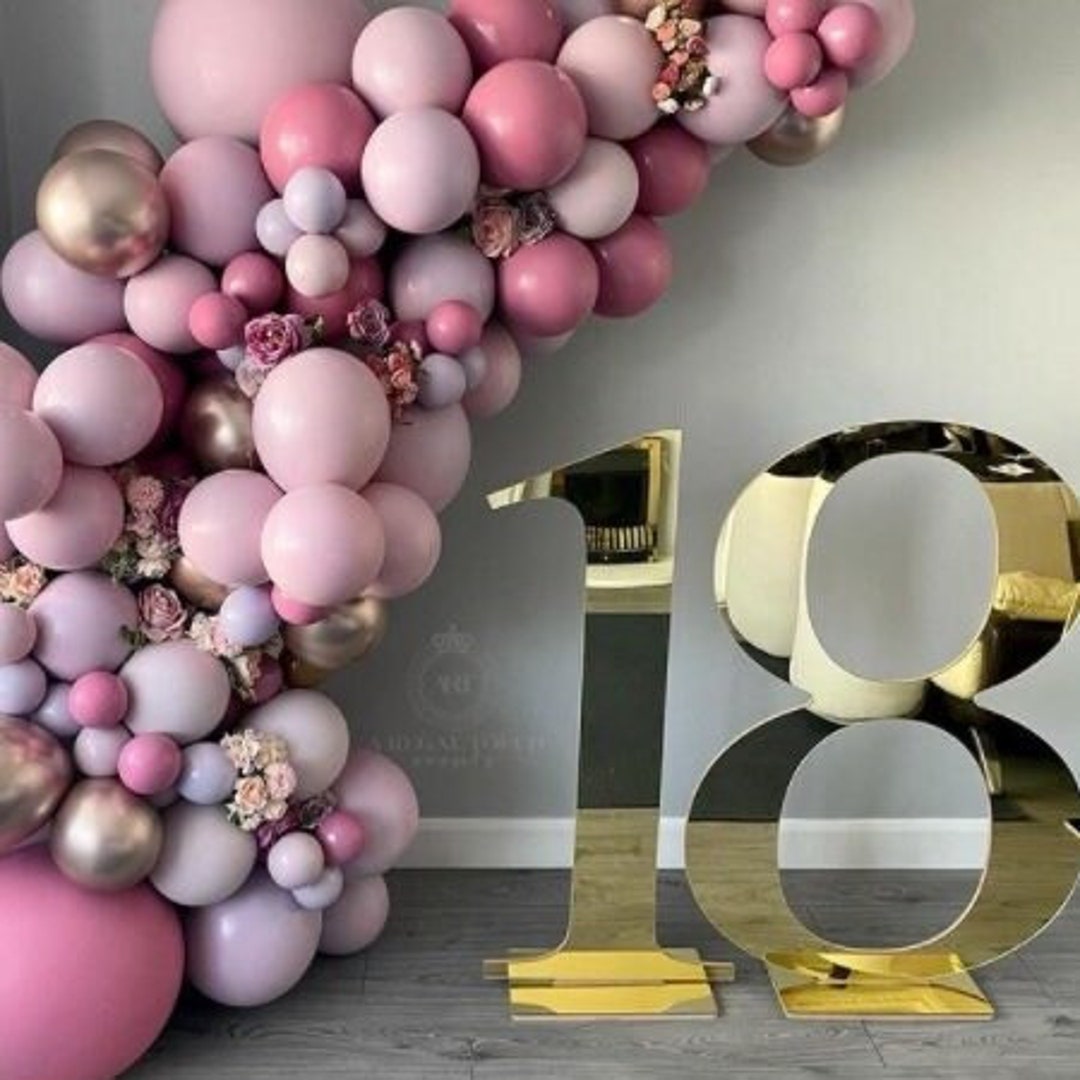 4ft LARGE Free Standing Numbers Letters Event Prop Party Balloon Gold ...