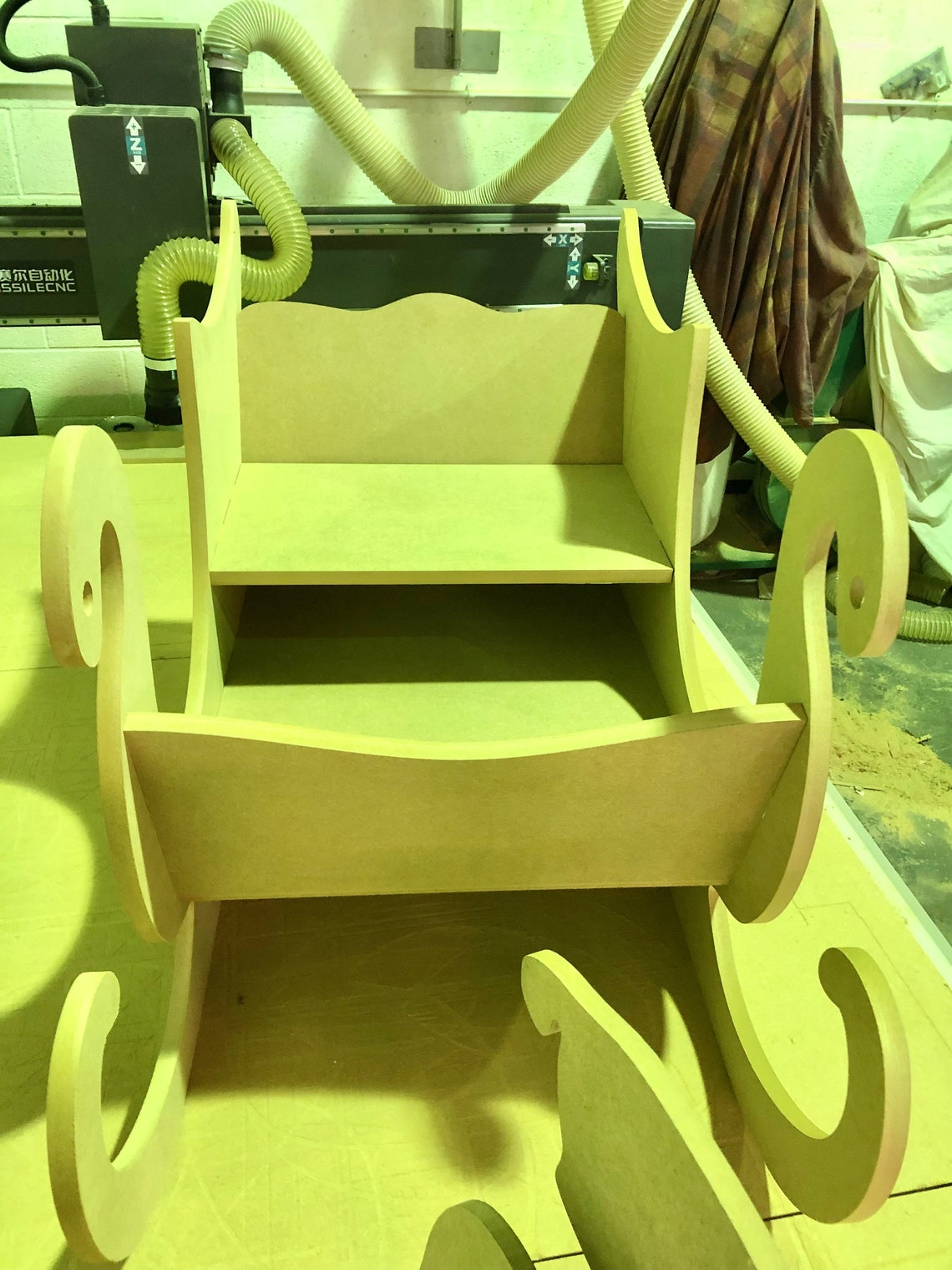 Large MDF Santa Sleigh and Reindeer Prop Party 4ft Long - Sit in Sleigh ...