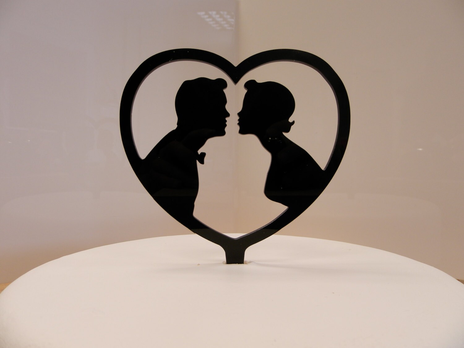 Wedding cake topper silhouette bride and groom couple | Etsy