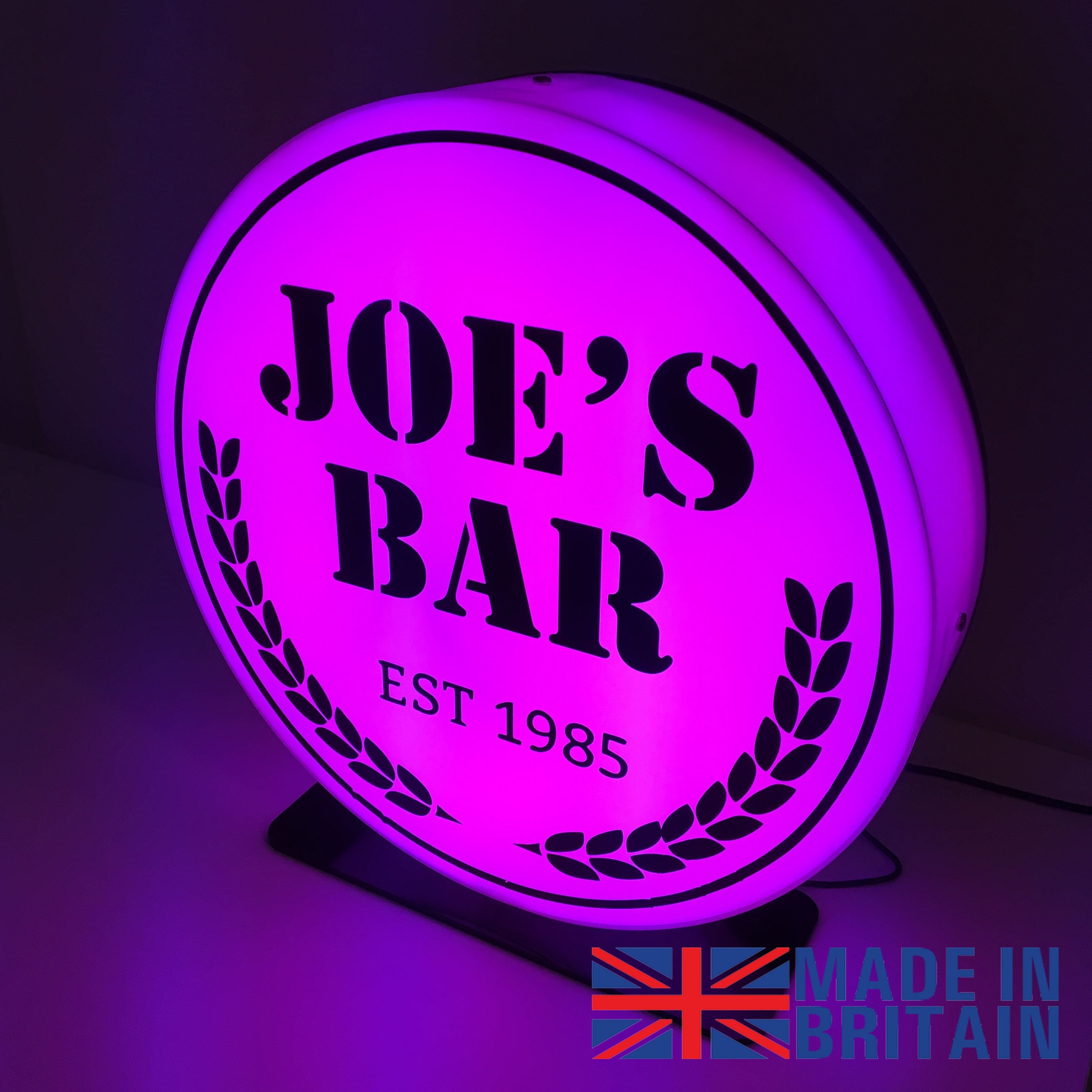 Custom Bar Sign LED Light Box Round Sign Bar Display - Etsy UK