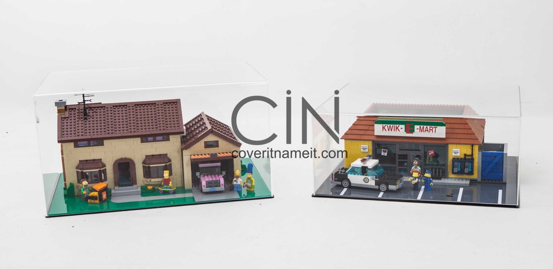 Simpsons Lego House Display Base & Case Acrylic Box Perspex Model 71006 ...