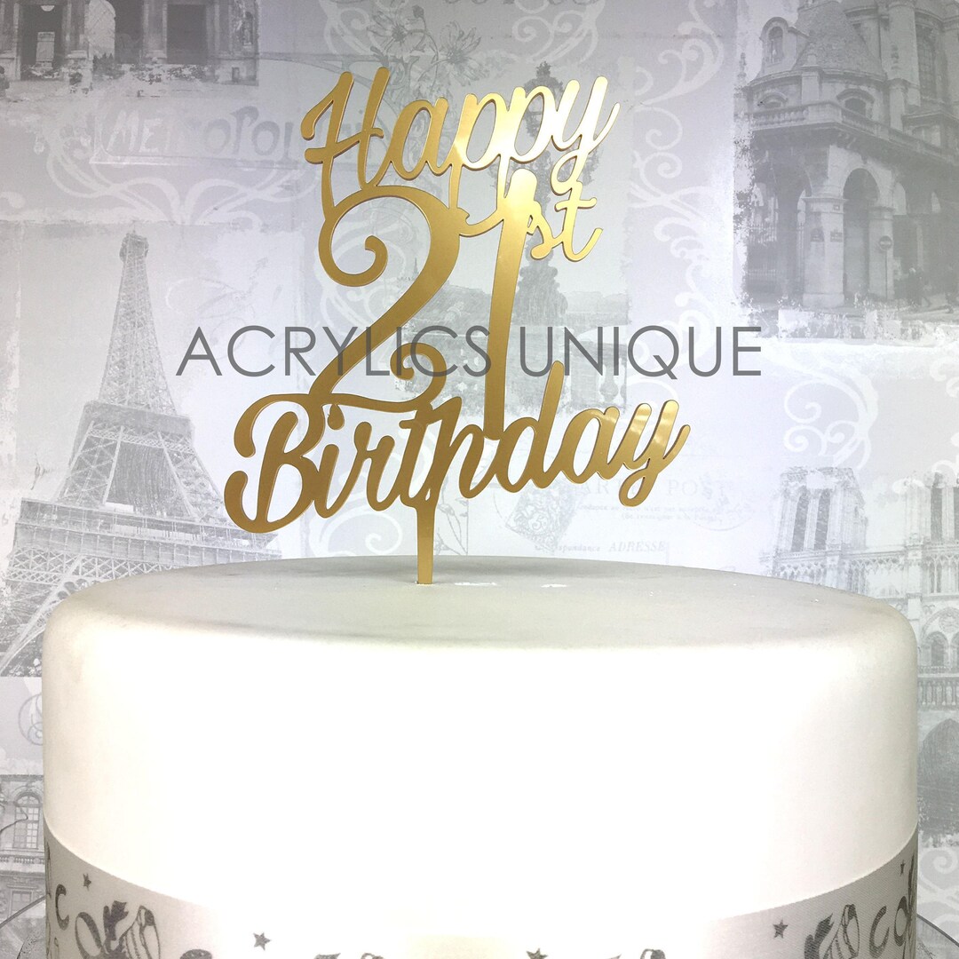21st Birthday Cake Topper, 21 Acrylic Cake Topper, 19 COLOURS Made in ...