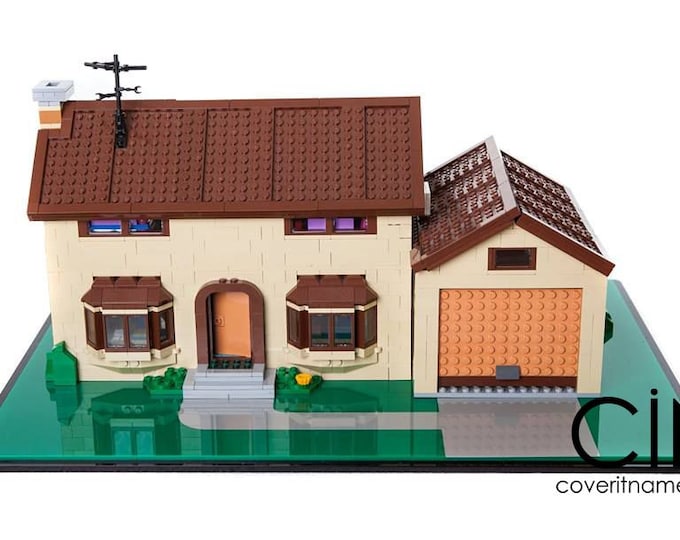 Simpsons Lego House Display Base & Case Acrylic Box Perspex Model 71006 ...