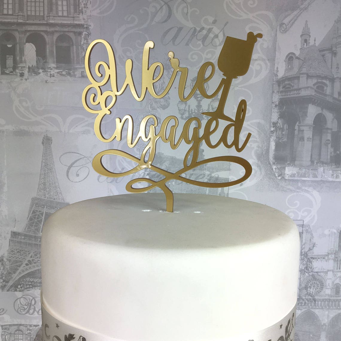 We're Engaged Cake Topper Marriage, Wedding Acrylic Engagement Party Mr ...
