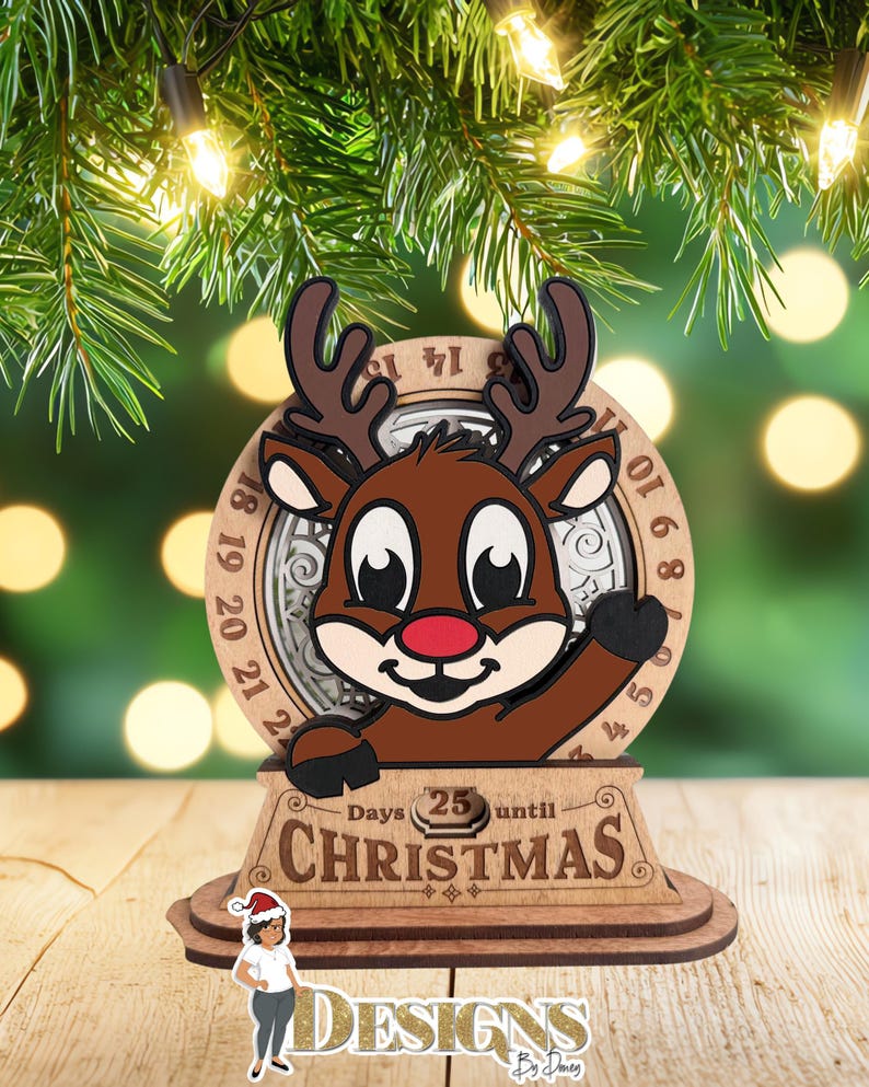 Wooden Reindeer Christmas Countdown Calendar: Holiday Decor - Etsy