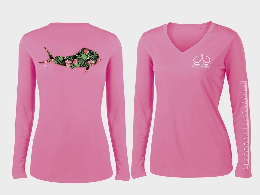 Mahi Mahi Pink V-neck Performance Longsleeve - Etsy